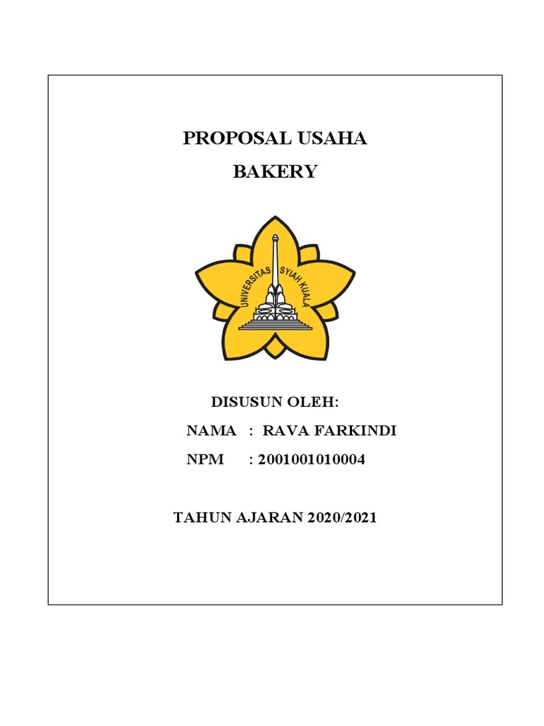Proposal Usaha Bakery Bunga Rosi | PDF | Bisnis | Memasak, Makanan ...