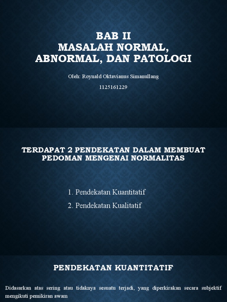 Bab 2 Masalah Normal, Abnormal, Dan Patologi | PDF