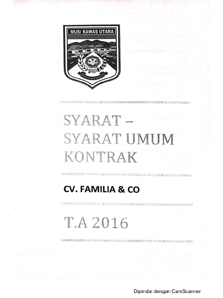 Syarat-Syarat Umum Kontrak (SSUK) | PDF