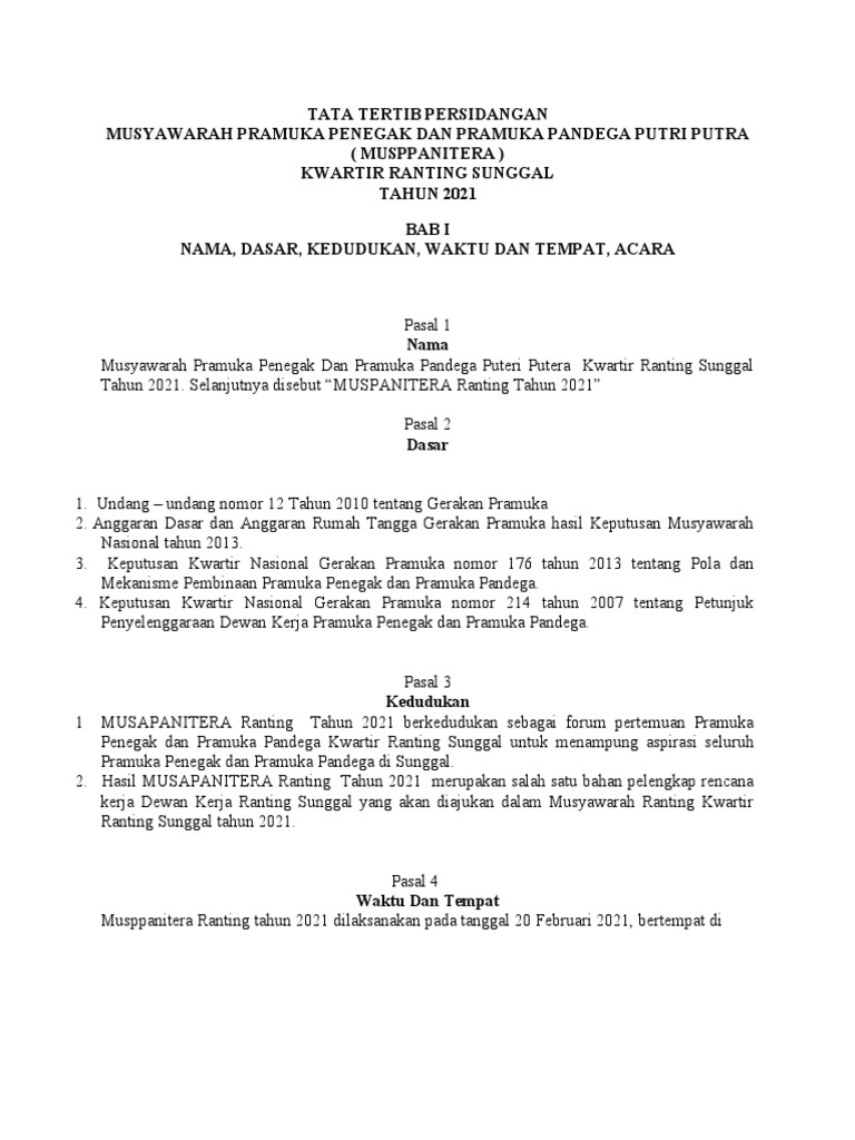 Tata Tertib Muspanitera | PDF