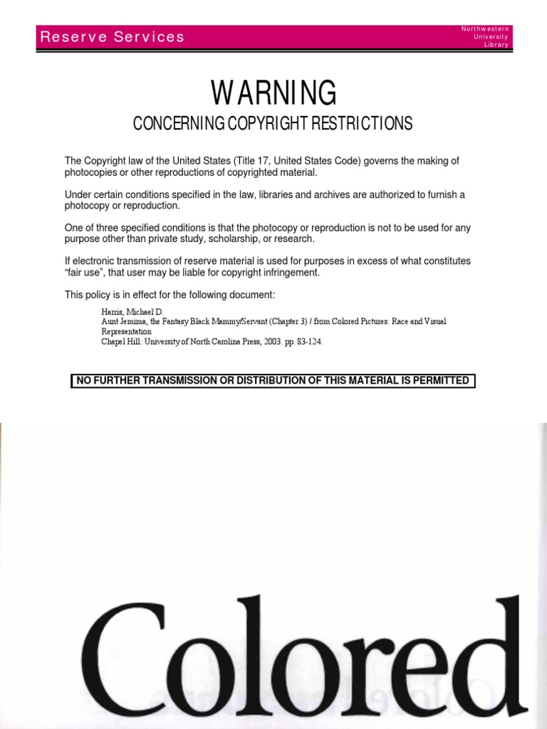 Harris, Aunt Jemima | PDF | Minstrel Show