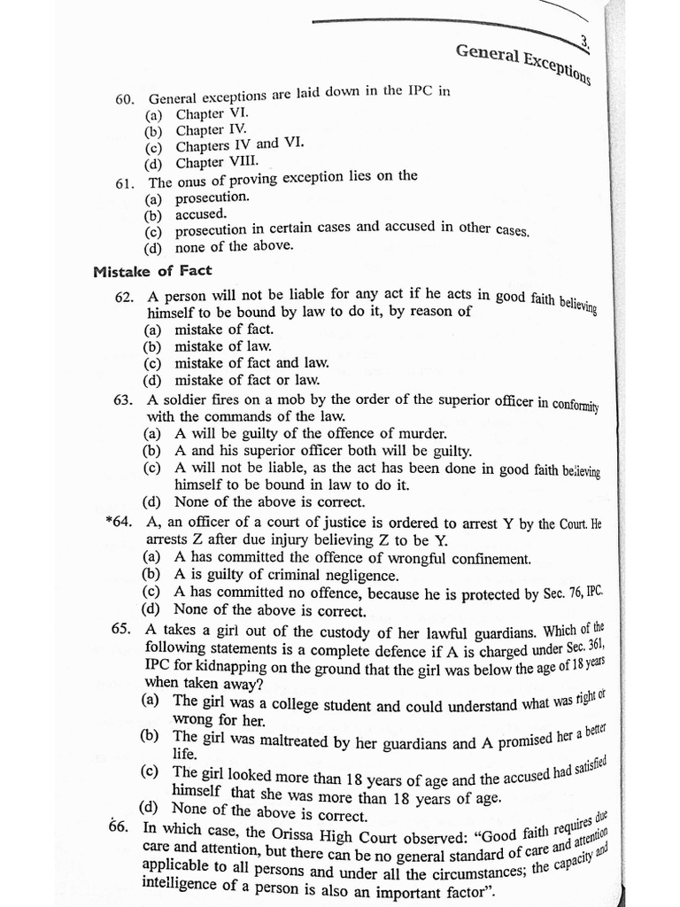 IPC General Exceptions | PDF