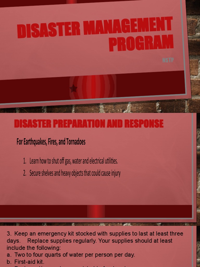 NSTP 2 - Disaster Management Program | PDF | Emergency Management ...