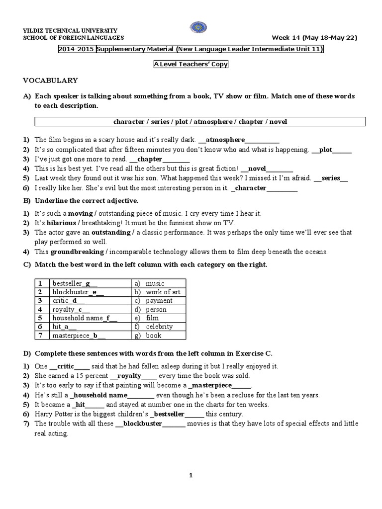 New Language Leader Intermediate Unit 11 - AnswerKey-1 | PDF | Tsunami ...