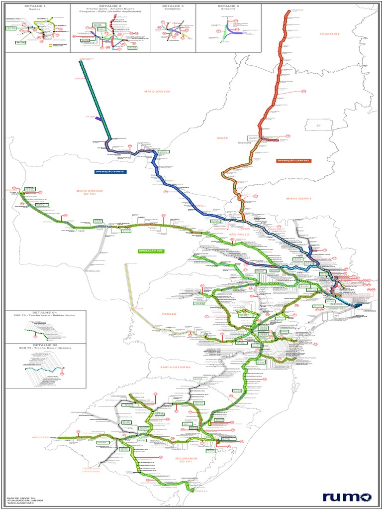 Mapa Atualizado da Malha Ferroviária Brasil | PDF