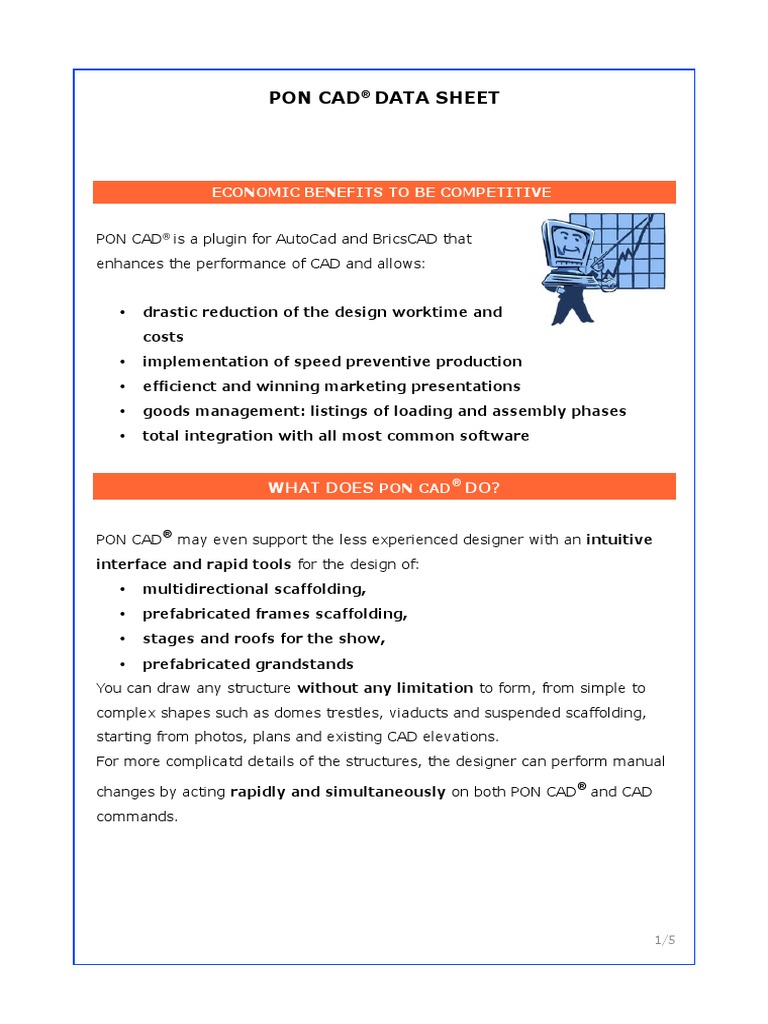 AA-data Sheet UK PONCAD | PDF | Computer Aided Design | Auto Cad