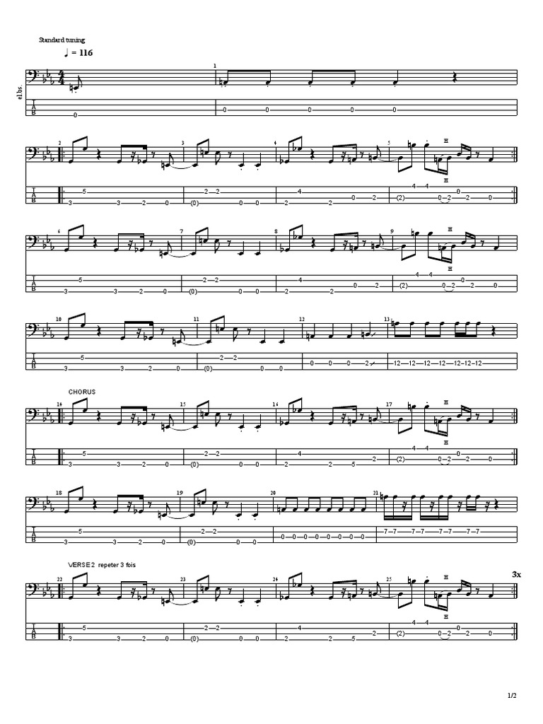 Bass Bruno Mars e | PDF | American Pop Songs | American Music Articles ...
