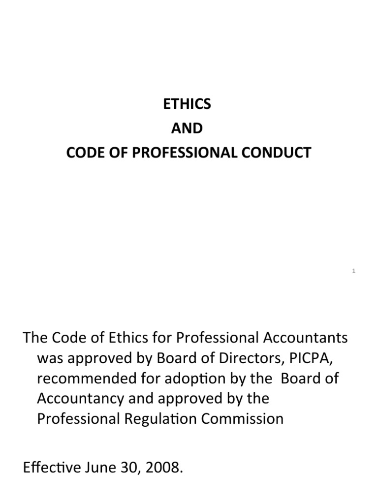 Professional Ethics for Accountants | PDF | Regulatory Compliance ...