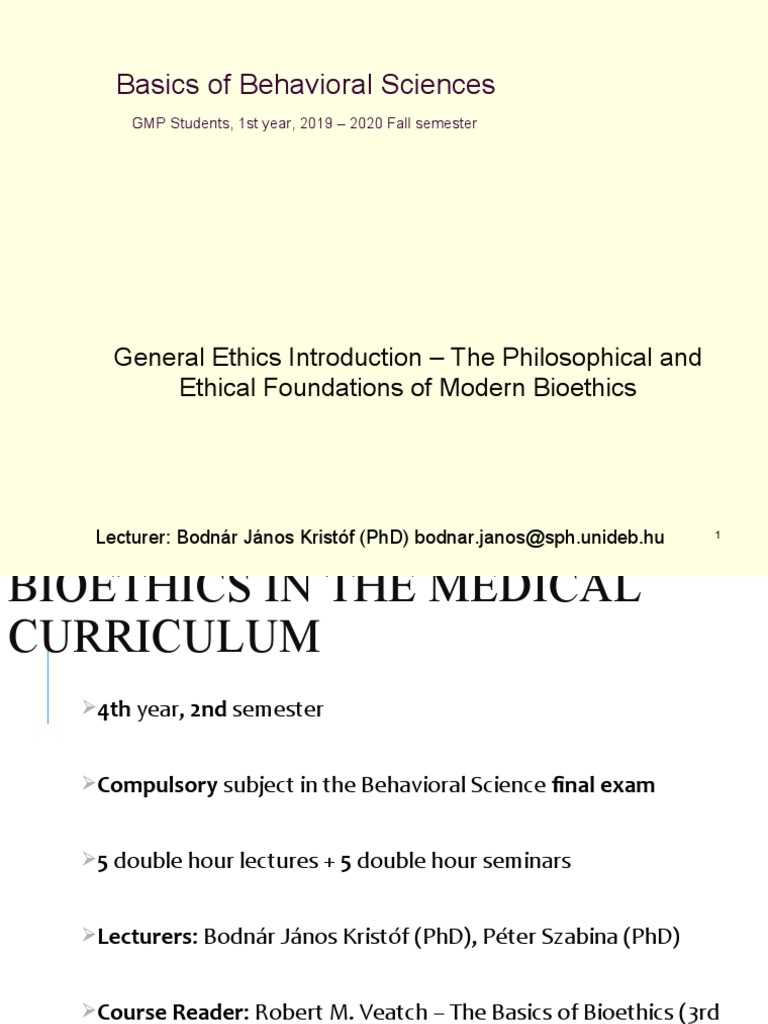 Basics of Behav Sci Bioethics BJK 2020 | PDF | Autonomy | Morality