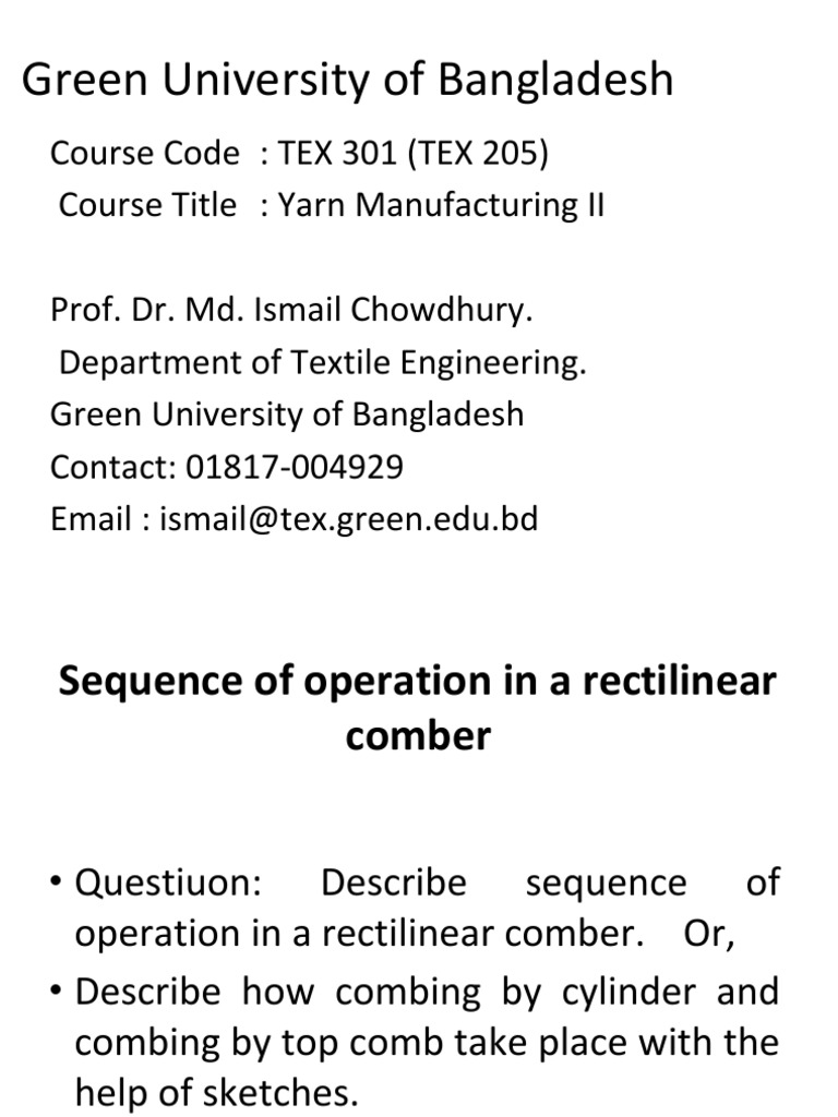 Combing Sequence | PDF