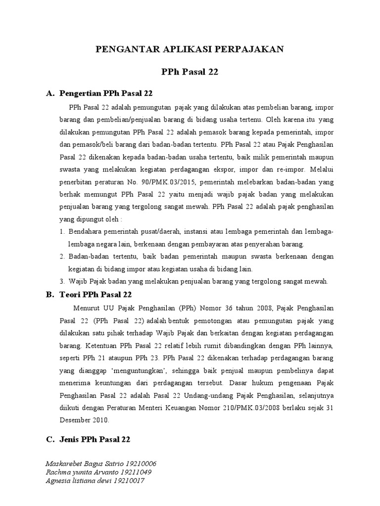 Panduan Lengkap PPh Pasal 22 | PDF