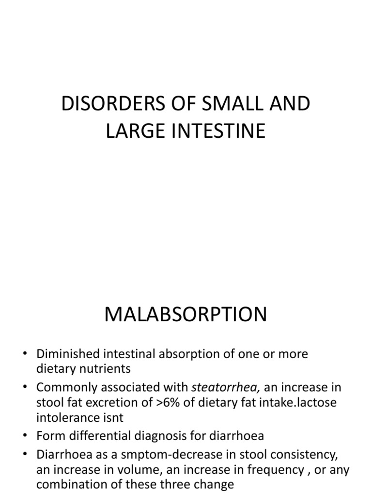 Disorders of Small Intestine | PDF | Crohn's Disease | Diarrhea