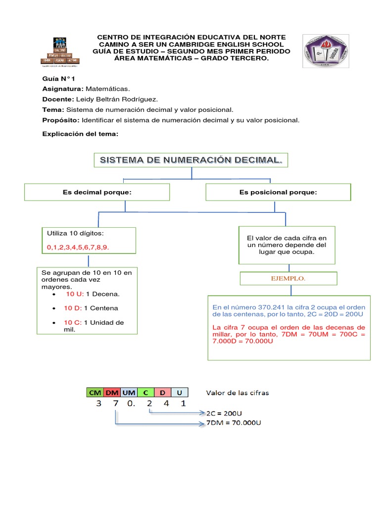 Valor Posicional en Números Decimales | PDF | Decimal | Notación Matemática