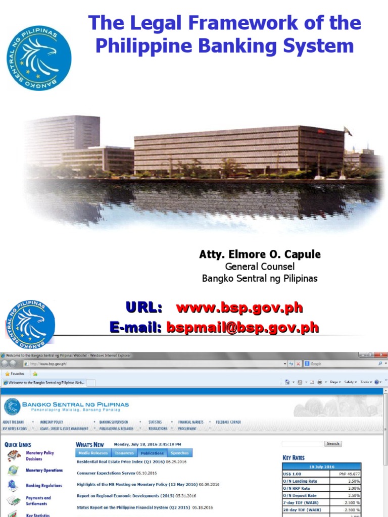 The Legal Framework of The Philippine Banking System: Atty. Elmore O ...