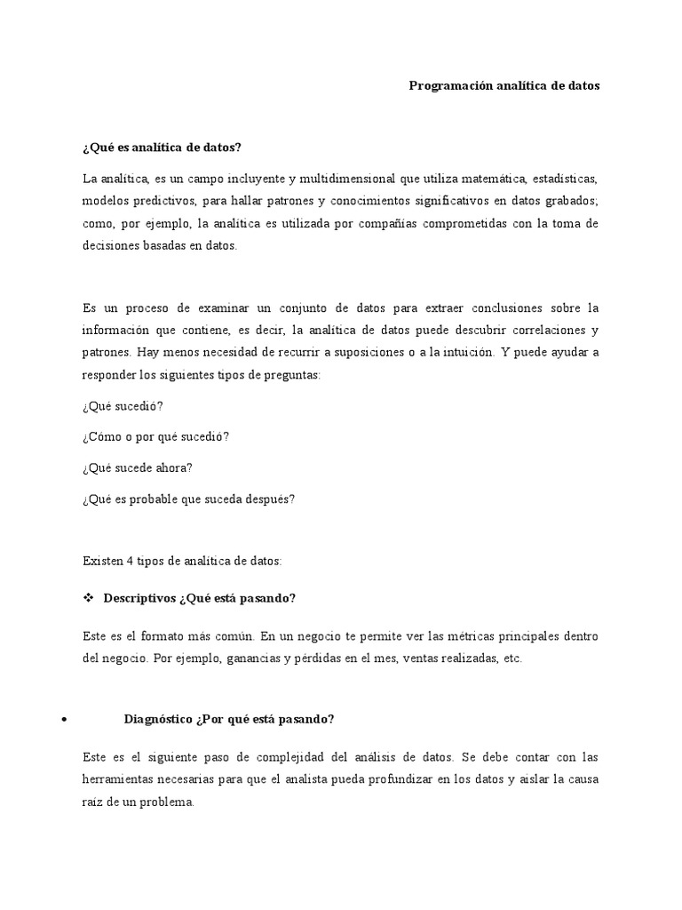 Programación Analítica de Datos | PDF | Analítica predictiva | Science