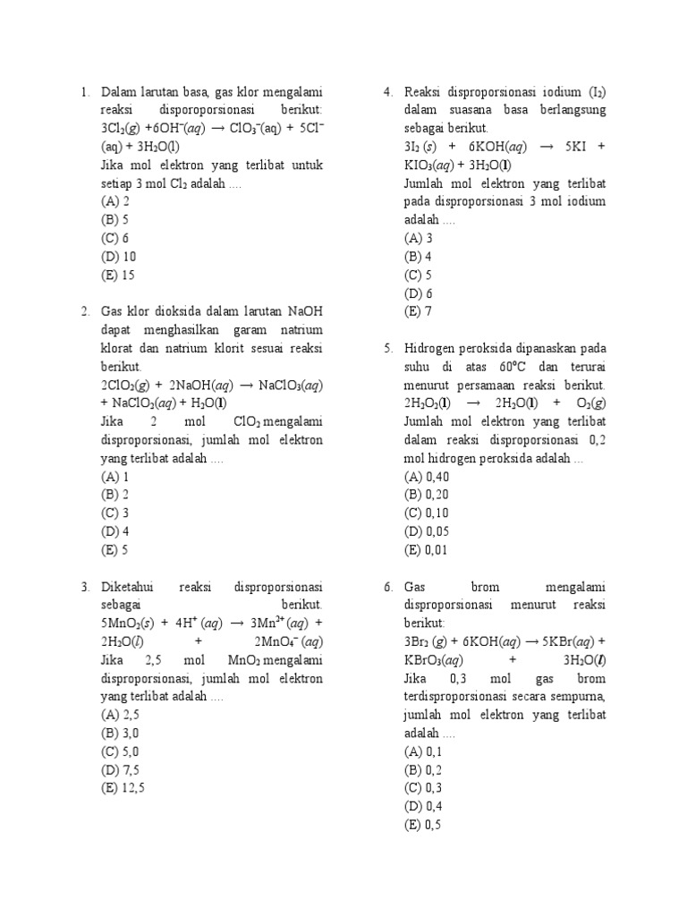 Soal Redoks Dan Elektrolisis | PDF