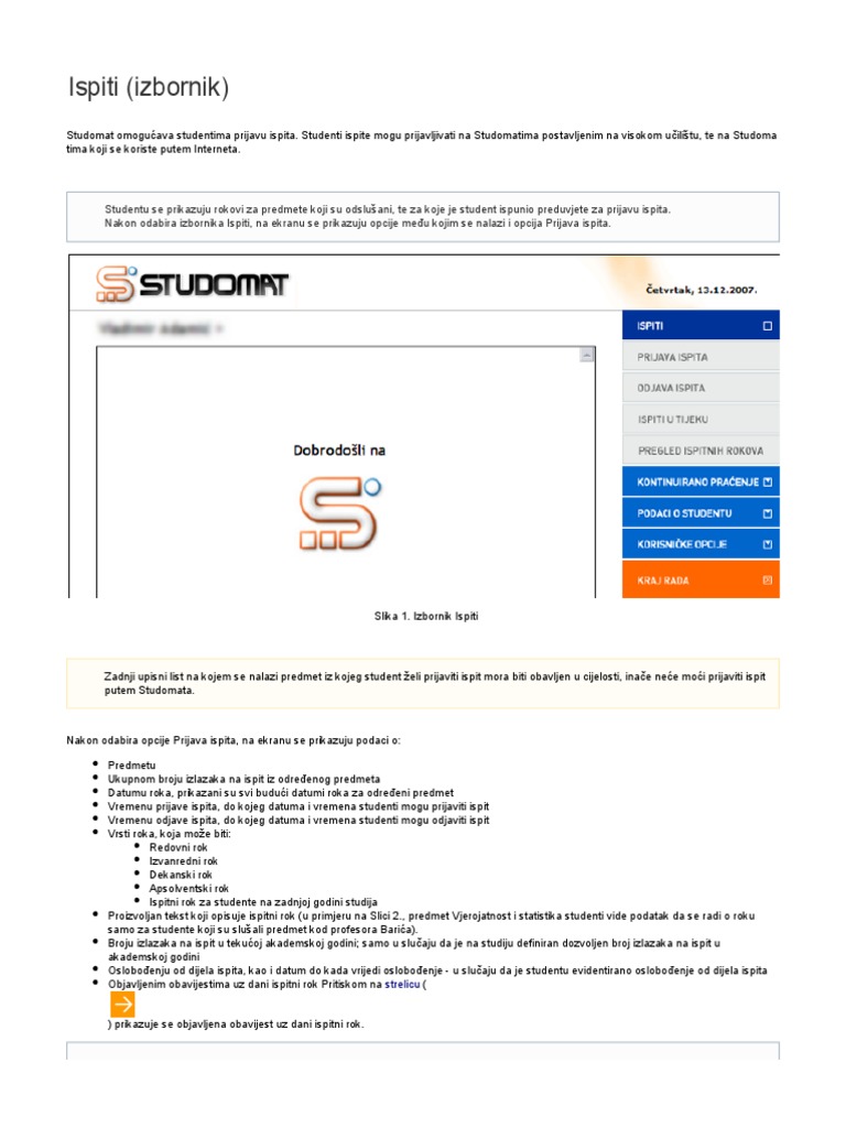 Upute Za Prijavu Ispita U Isvu Sustavu | PDF