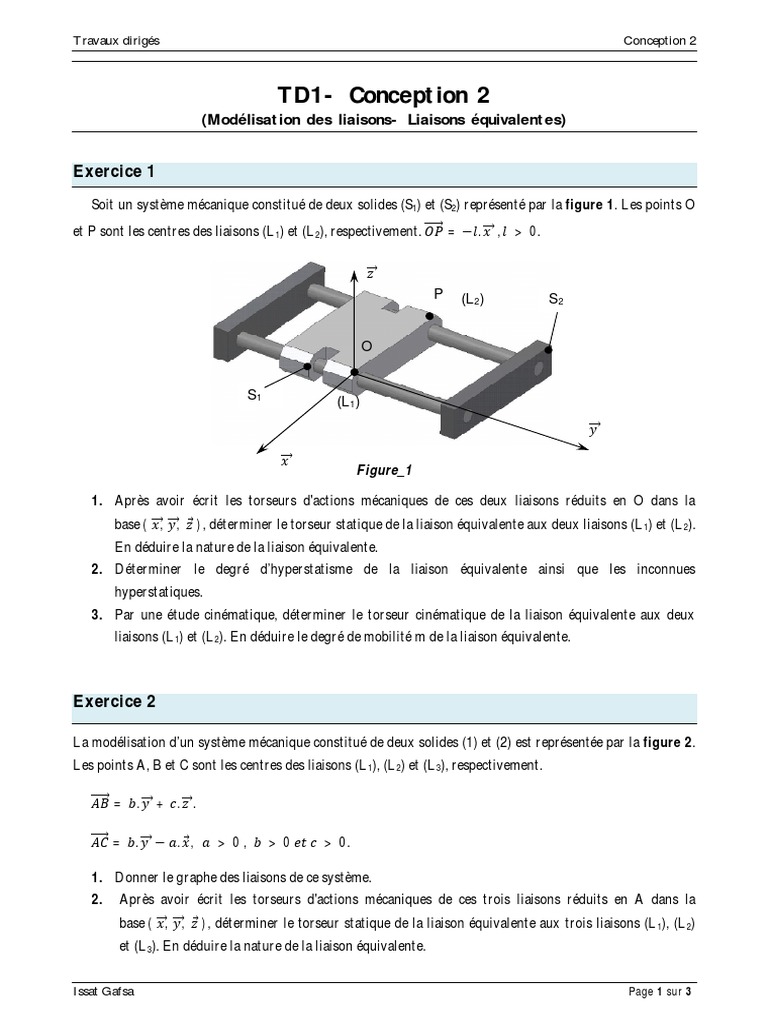 td1-MODELISATION DES MECANISMES | PDF | Cinématique | Géométrie euclidienne