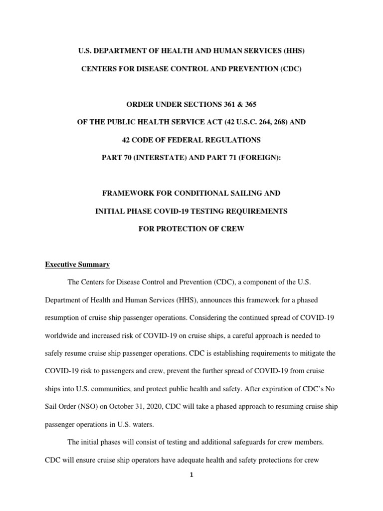 CDC Conditional Sail Order | PDF | Cruise Ship | Public Health