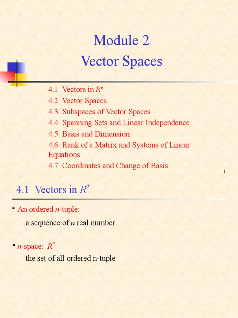 Vectorspace 2 | PDF | Linear Subspace | Vector Space