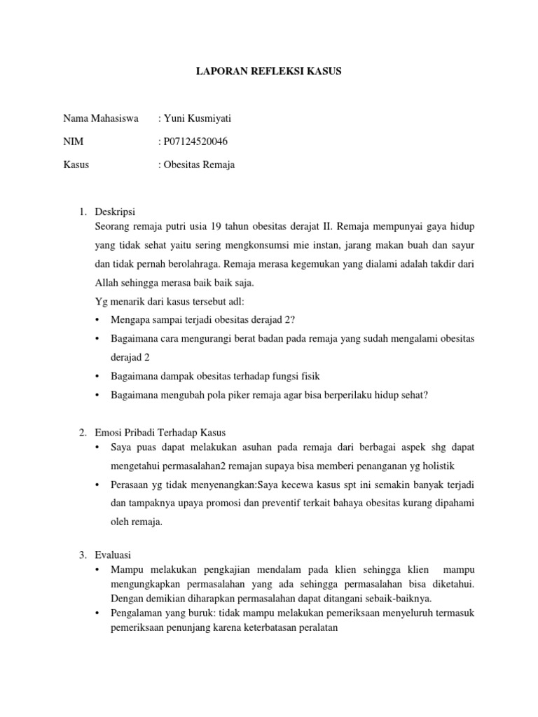 Laporan Refleksi Kasus | PDF