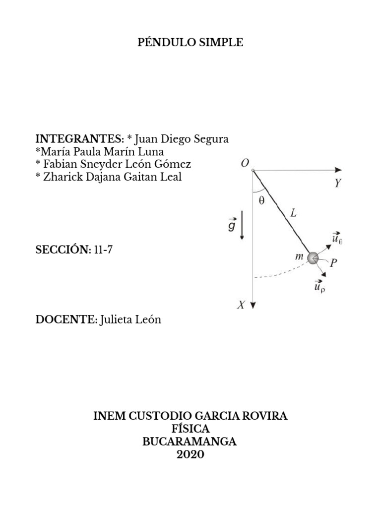 Experimento Péndulo Simple. Trabajo en Grupo 11-7 | PDF | Péndulo | Reloj