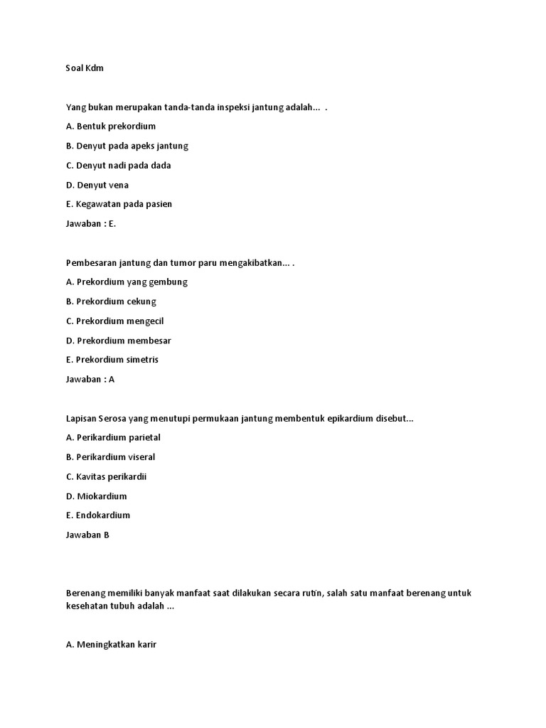 Soal KDM Kardiovaskuler 2A | PDF