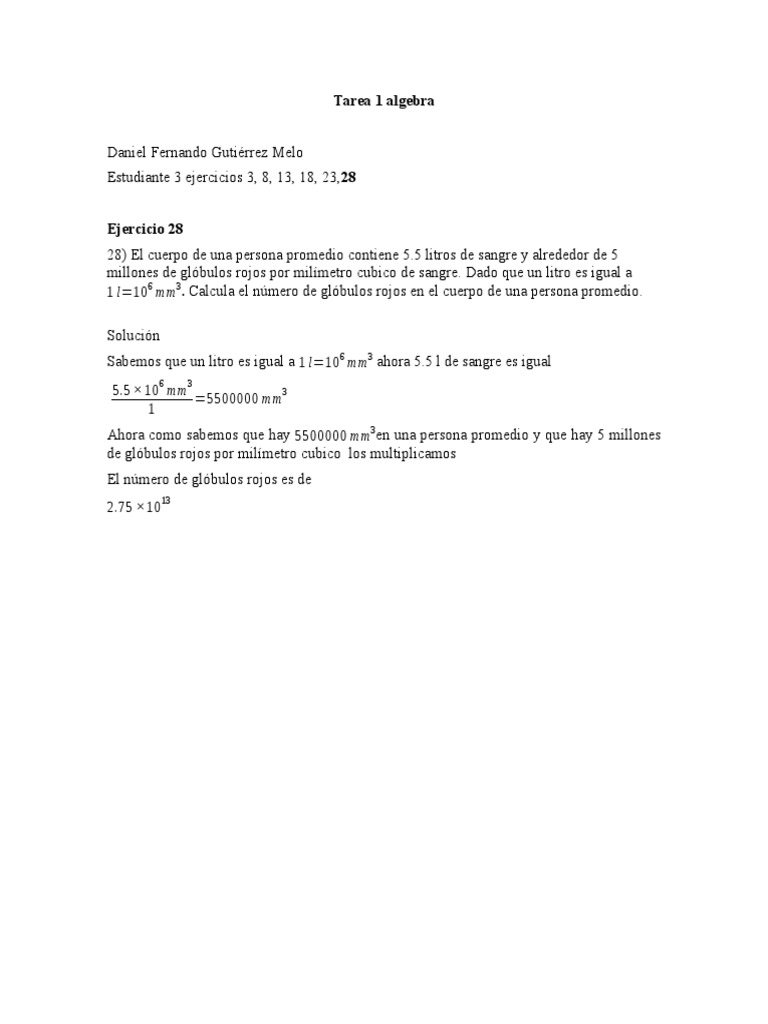 Tarea 1 Algebra Ejercicio 28 Daniel F | PDF Tarea 1 Algebra Ejercicio 28 Daniel F | PDF