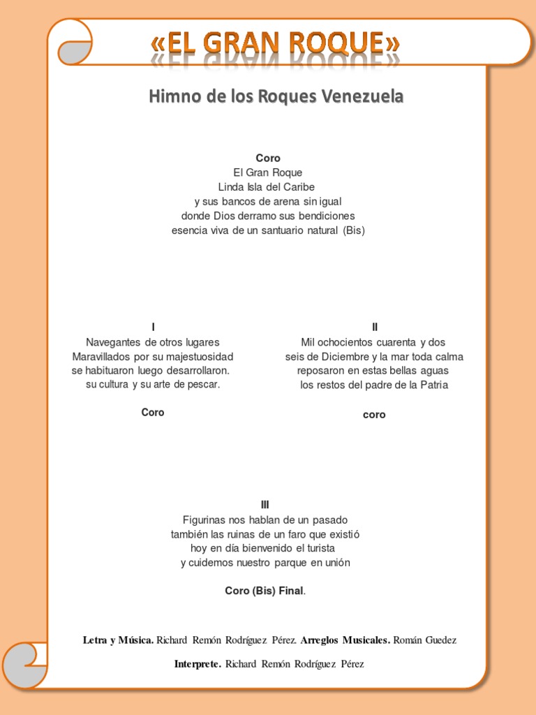 Letra Himno de Los Roques | PDF