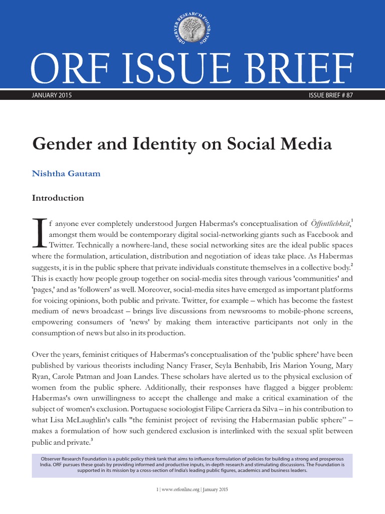 Gender and Identity | PDF | Public Sphere | Social Media