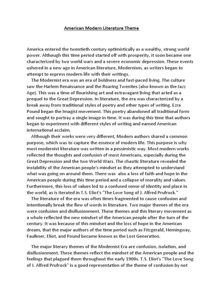 Themes of Disillusionment in Modernism | PDF | Modernism | Poetry