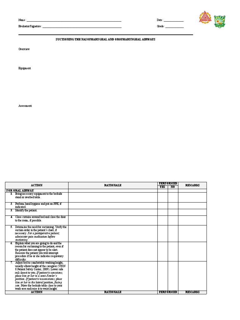 Suctioning The Nasopharygeal and Oropharyngeal Airways | PDF | Catheter ...