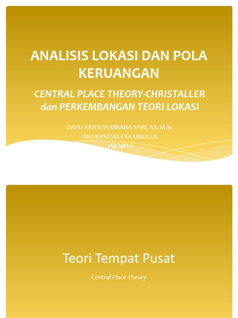 5 - Central Place Theory | PDF