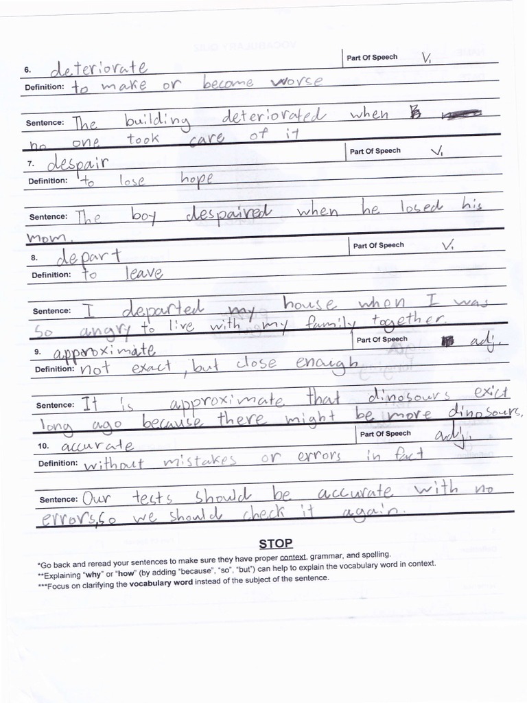 Wordly Wise (Lesson 4) - Sentence Test 20210219 - 0001 | PDF | Human ...