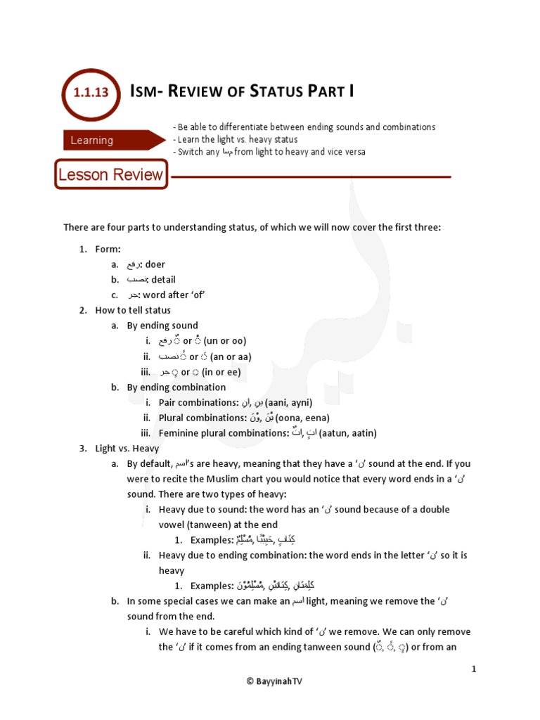 01.1.13 Ism - Review of Status Part I (1) .PDF - 1561137904 | PDF ...
