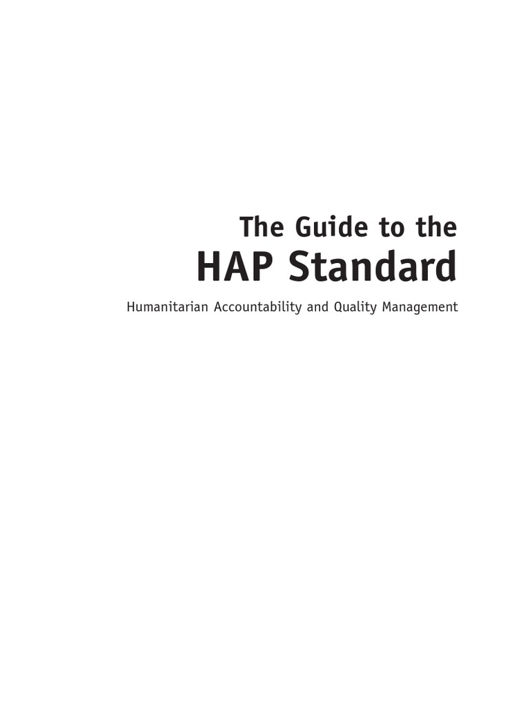 Hap Guide | Download Free PDF | Humanitarian Aid | Nonprofit Organization