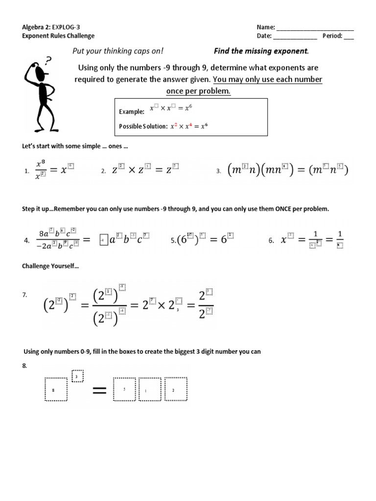 Aryan Patel - Exponent+Rules+Challenge | PDF