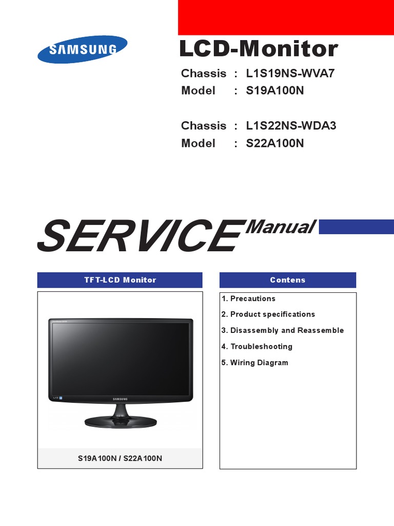 Samsung S19A100N, S22A100N | PDF | Electrostatic Discharge | Electrical ...