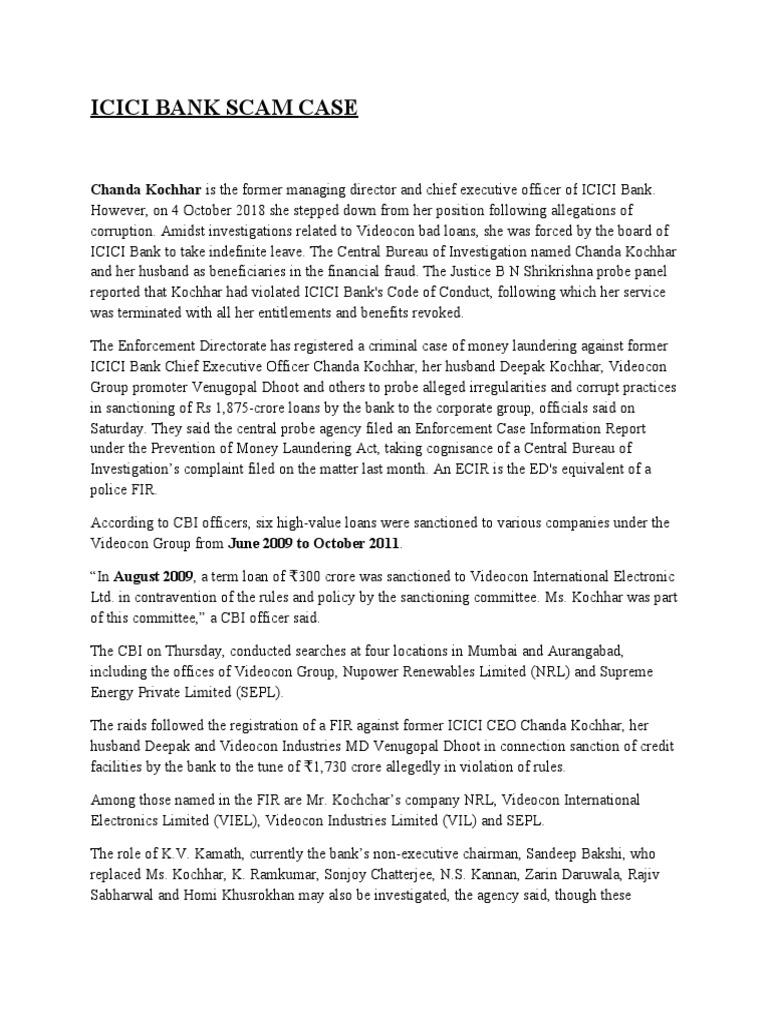 Icici Bank Scam | Download Free PDF | Banking | Loans