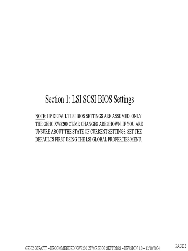 Section 1: LSI SCSI BIOS Settings | PDF | Bios | Operating System ...