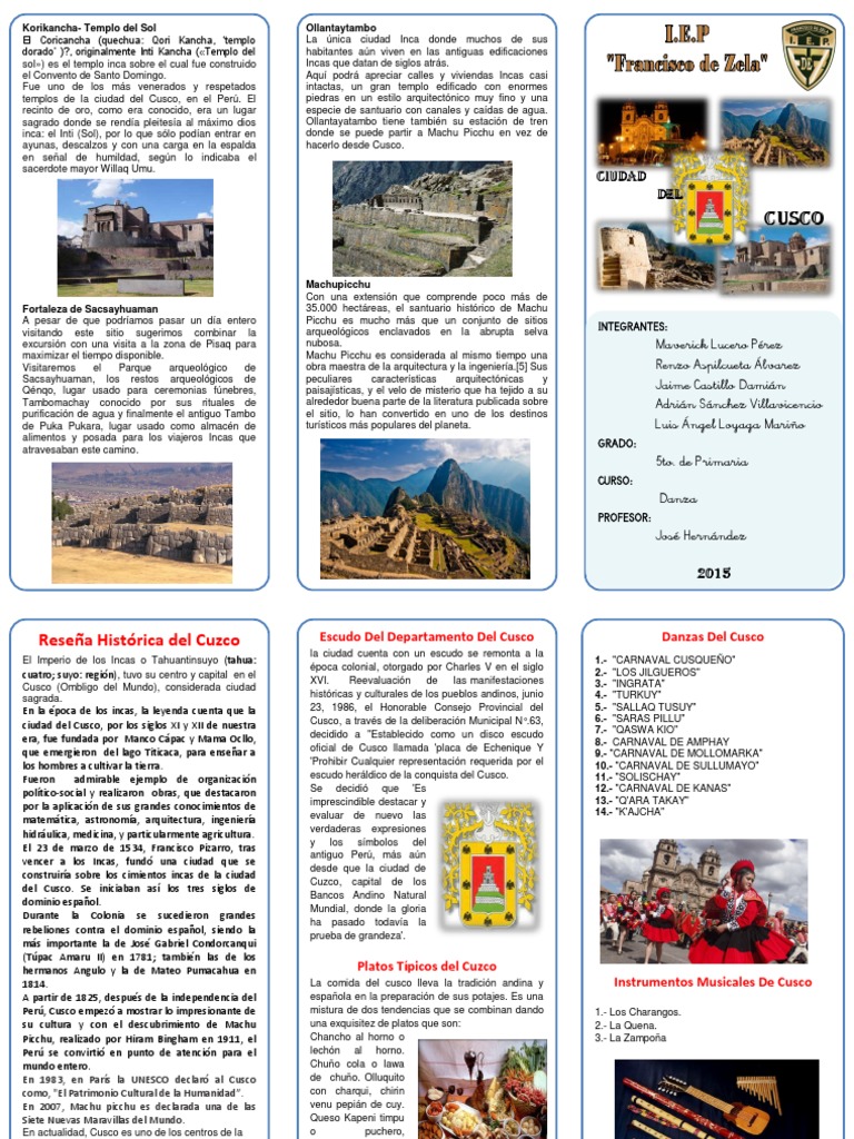 TRIPTICO Cusco | PDF | Imperio Inca | Perú