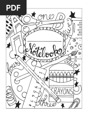 School Subject Coloring Page History Notebook Cover Page Picture