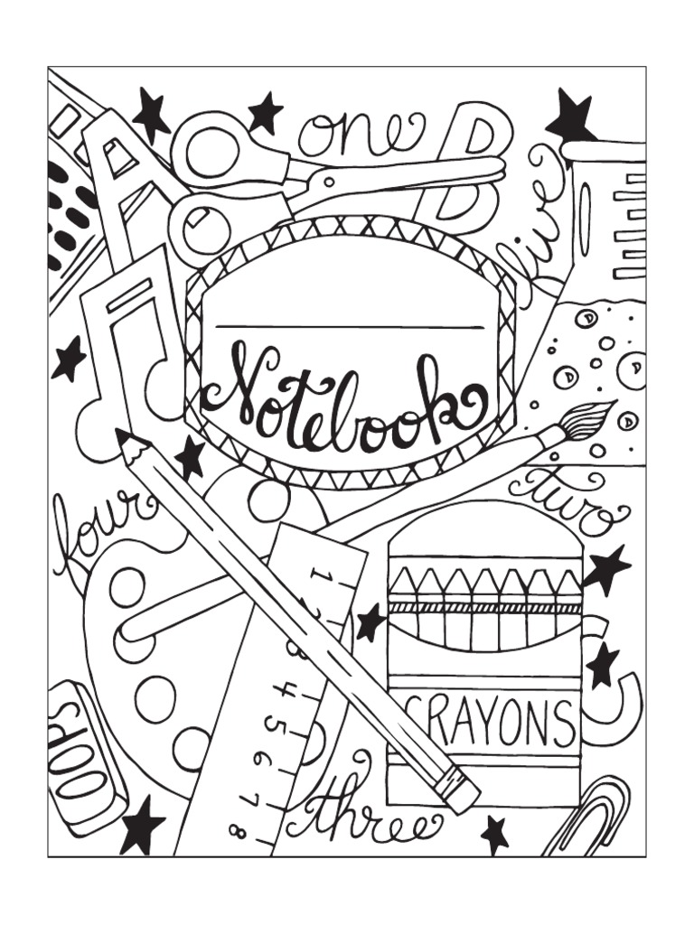 Notebook Cover Coloring Sheet | PDF