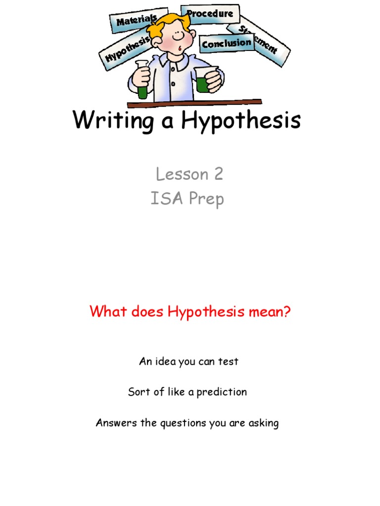 Writing A Hypothesis: Lesson 2 ISA Prep | Download Free PDF ...