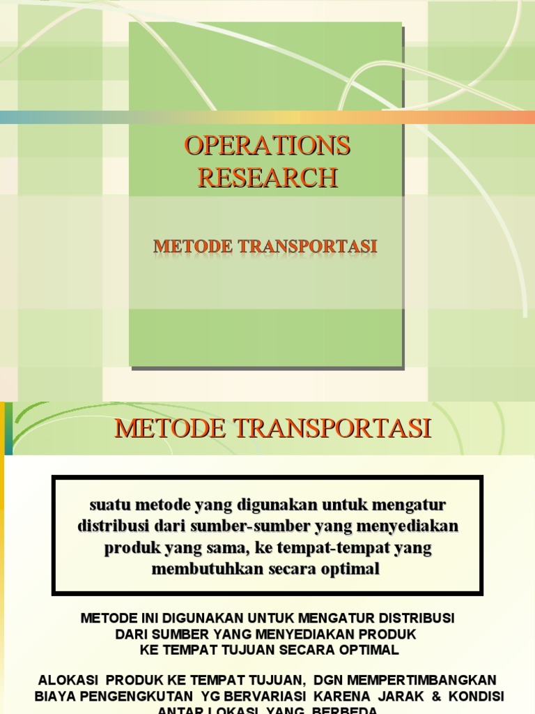 LP - Transportation Models | PDF