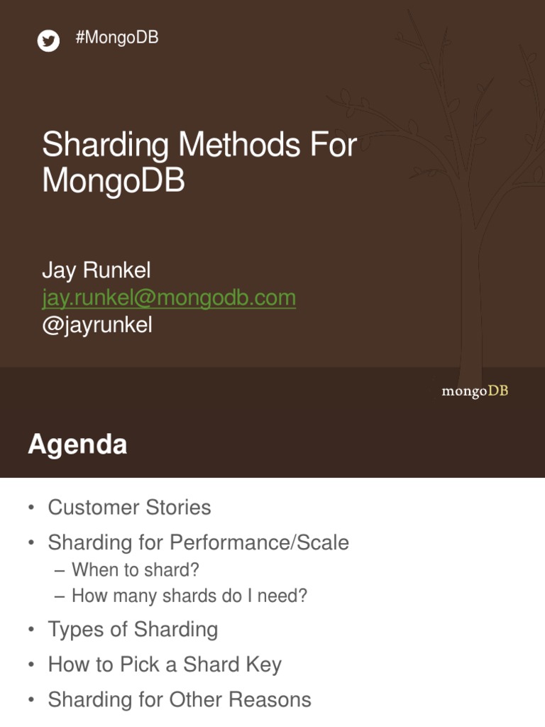 Sharding Methods For Mongodb: Jay Runkel @jayrunkel | PDF | Mongo Db | Hard Disk Drive