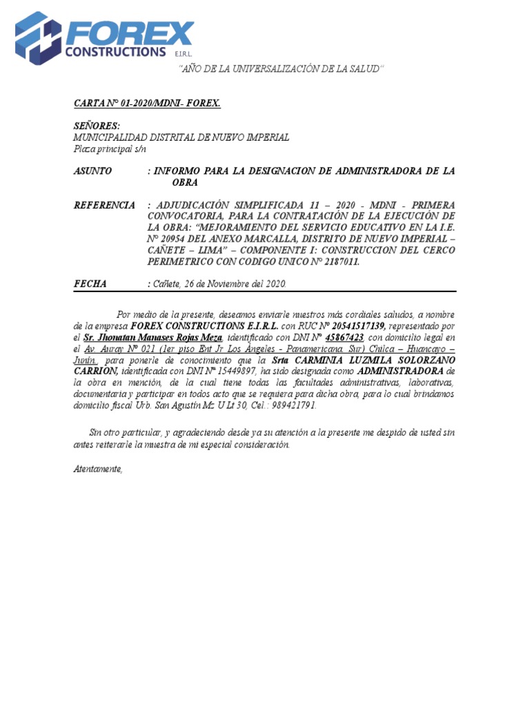 Carta Forex | PDF | Derecho