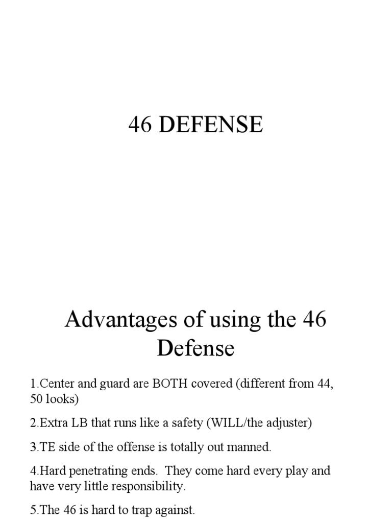 46 Defense | PDF | Positions (Team Sports) | Teams