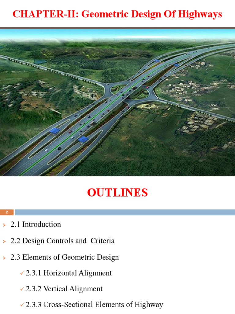 222CHAPTER-Two Geometric Design of Highwaysnn | PDF | Road | Traffic
