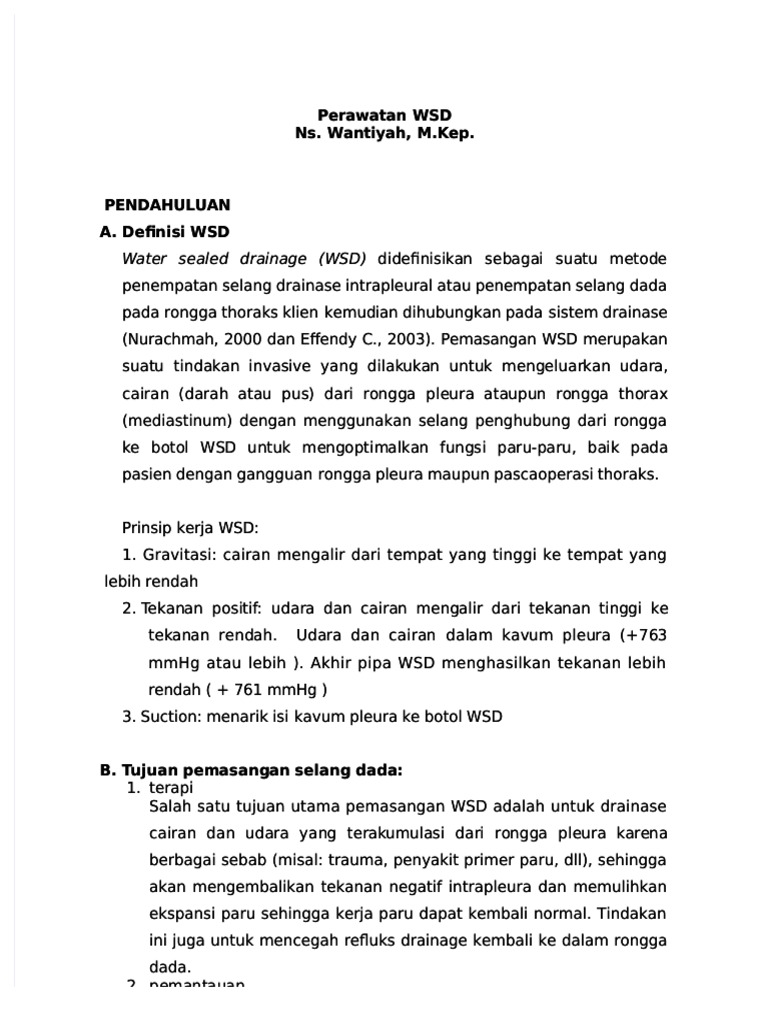 PDF Perawatan WSD - Compress | PDF